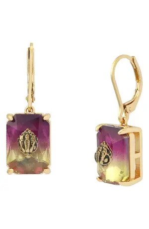 Kurt Geiger Ombré Stone Eagle Leverback Drop Earrings - Pink Multi