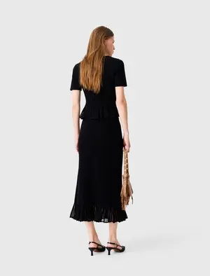 Maje Knit Skirt With Peplum Hem