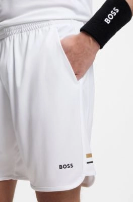 BOSS Active Stretch-fabric Shorts With Mesh Pocket Bags