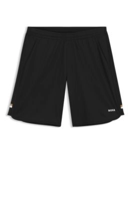 BOSS Active Stretch Fabric Shorts With Mesh Pocket Bags