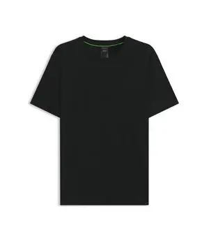 BOSS Porsche X Mercerized Cotton T-shirt With Glossy Logo - Black