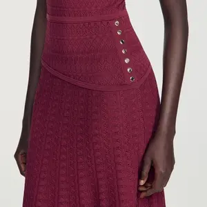 Sandro Pointelle Knit Maxi Dress