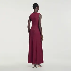 Sandro Pointelle Knit Maxi Dress