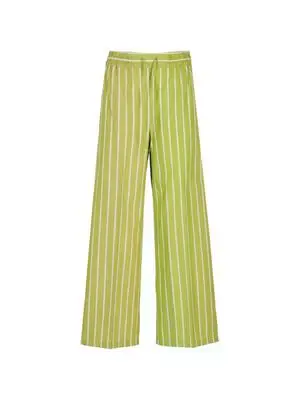 EMME Striped Drawstring-waist Trousers - Green