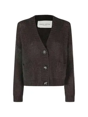 ROBERTO COLLINA Chunky-knit V-neck Cardigan - Brown