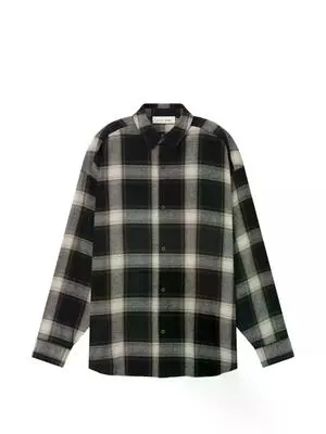 Fear Of God Plaid-pattern Logo-print Shirt - Black