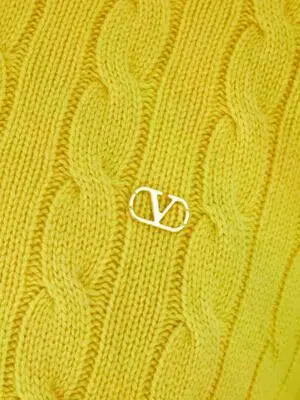 Valentino Garavani Vlogo Cable Knit Sweater