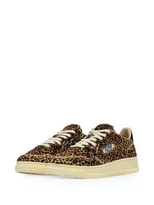 AUTRY Medalist Easeknit Low Leopard-print Pony-hair Sneakers