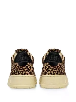 AUTRY Medalist Easeknit Low Leopard-print Pony-hair Sneakers
