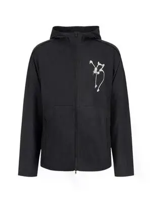 Adidas Graphic-print Hooded Jacket - Black