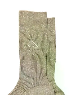 Peserico Metallic-effect Ribbed Socks