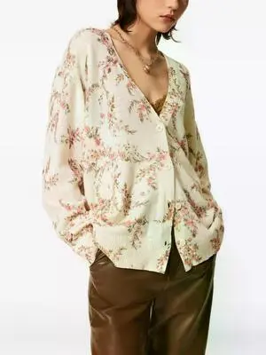 TWINSET Floral Print V-neck Cardigan - Neutrals