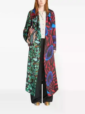 Dries Van Noten Printed Mac Coat - Red