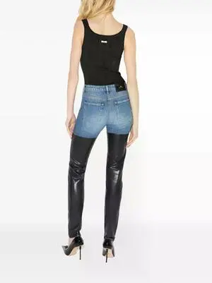 Elisabetta Franchi Cigarette Jeans With Double Texture