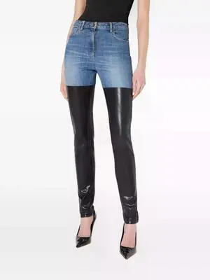 Elisabetta Franchi Cigarette Jeans With Double Texture