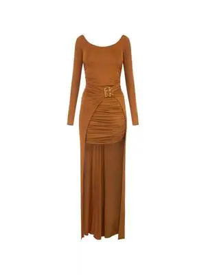 Elisabetta Franchi Crêpe Jersey Red Carpet Dress - Brown