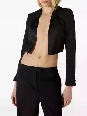 Elisabetta Franchi Gabardine Tuxedo-style Cropped Jacket