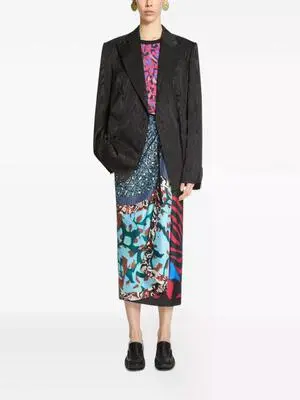 Dries Van Noten Double Breasted Moiré Blazer