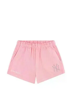 SPORTY & RICH Crystal Embellished Cotton Shorts