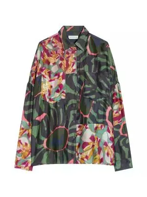 Dries Van Noten Viscose Cocoon Shirt - Green