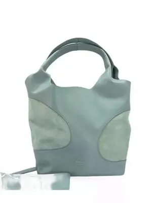 FERRAGAMO 2020s Suede-panel Shoulder Bag - Blue