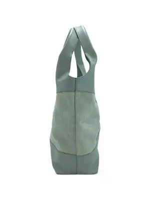 FERRAGAMO Suede Panel Shoulder Bag - Blue