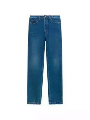 Marni Logo-patch Straight-leg Jeans - Blue
