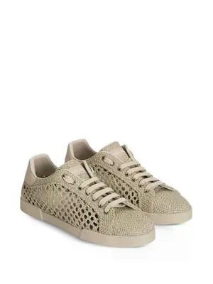 Dolce & Gabbana Portofino Woven Leather Sneakers