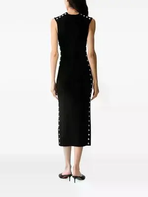 Karl Lagerfeld Stud-embellished Ribbed Knit Dress - Black