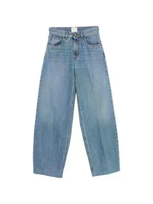 ALYSI Faded Wide-leg Jeans - Blue