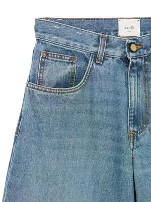 ALYSI Faded Wide-leg Jeans