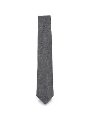 Canali Micro-pattern Silk Tie - Grey
