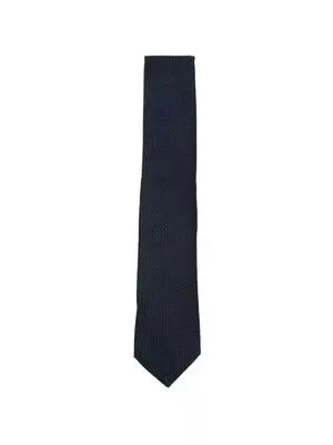 Canali Micro-pattern Silk Tie - Blue