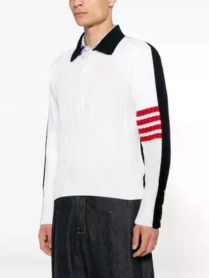 Thom Browne 4-bar Cable-knit Polo Shirt