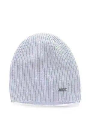 Woolrich Ribbed-knit Cashmere Beanie Hat - Blue