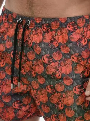 Neil Barrett Cherry Print Drawstring Swim Shorts