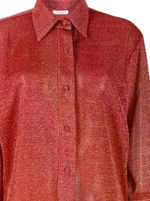 Oseree Metallic-effect Button-up Shirt