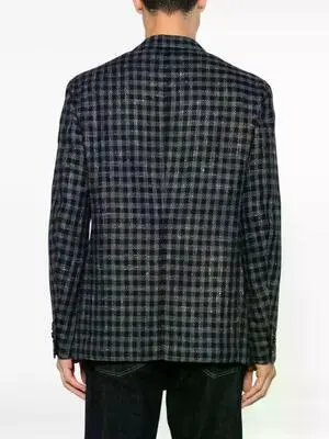 Isaia Gingham-check Notched-lapel Blazer