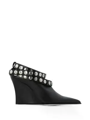 IRO PARIS Leather Studded Wedge Pumps