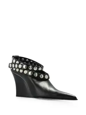 IRO PARIS Leather Studded Wedge Pumps