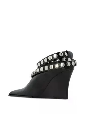 IRO PARIS Leather Studded Wedge Pumps