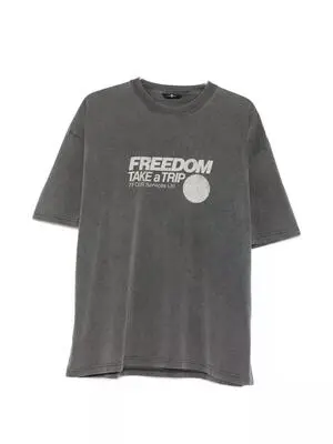7 For All Mankind Graphic-print Crew-neck T-shirt - Grey