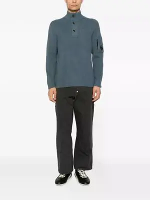 C.P. COMPANY Ribbed Knit Sweater With Lens Detail