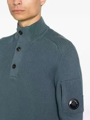 C.P. COMPANY Ribbed Knit Sweater With Lens Detail