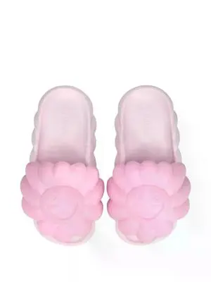 OHANA HATAKE Floral Appliqué Slides - Pink