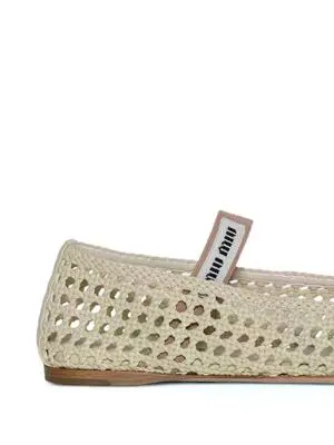 Miu Miu Woven-leather Ballet Flats