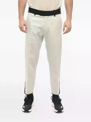 Neil Barrett Tom Contrast-waistband Cropped Trousers - Neutrals