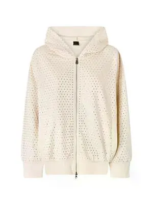 Pinko Embellished Zip-up Hoodie - Neutrals