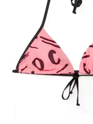 Moschino Logo-print Triangle Bikini Top