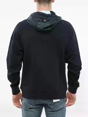 EDEN PARK Full Zip Hoodie With Embroidered Logo And Side Stripe Detail